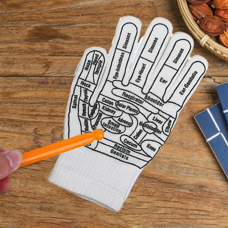 【READY STOCK】2Pcs Hand Reflexology Gloves Acupuncture Acupressure Tools ...