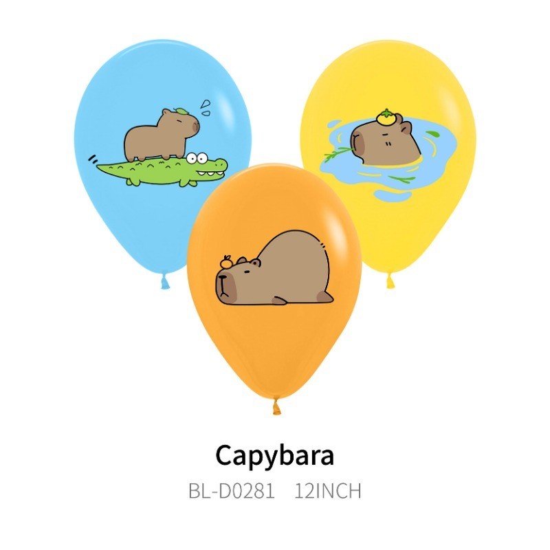 New Capybara Theme Aluminum Foil Balloon Set Cute Cartoon Animals ...