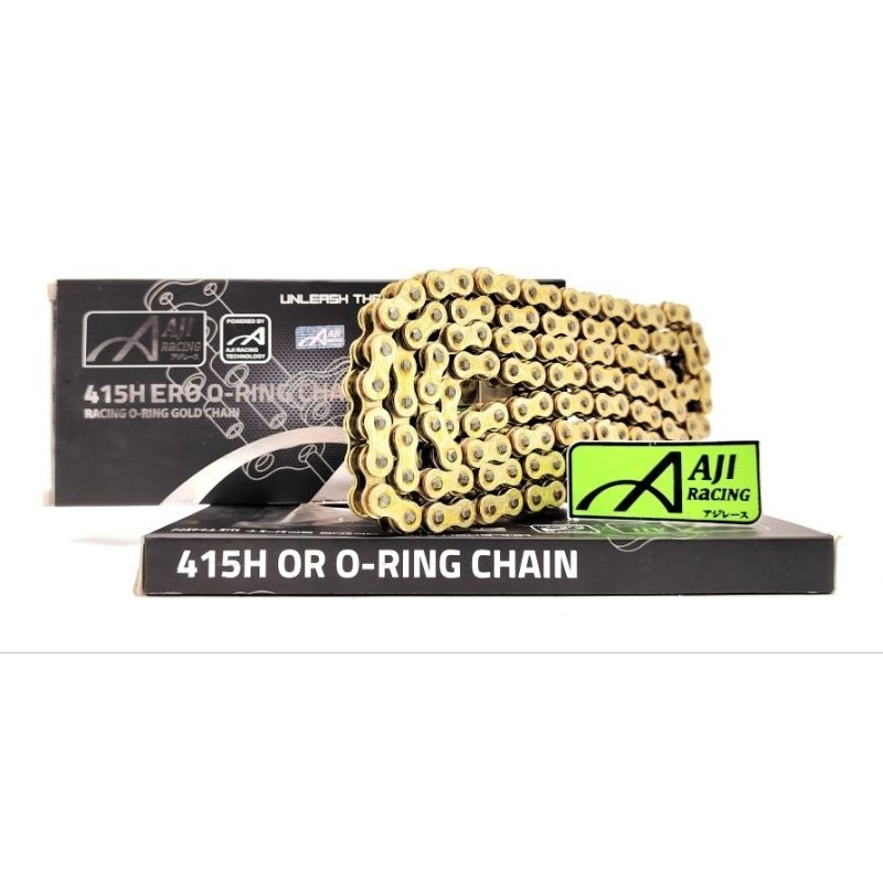 Aji Racing sprocket chain *** gold chain / O-ring chain *** 415H 132L ...