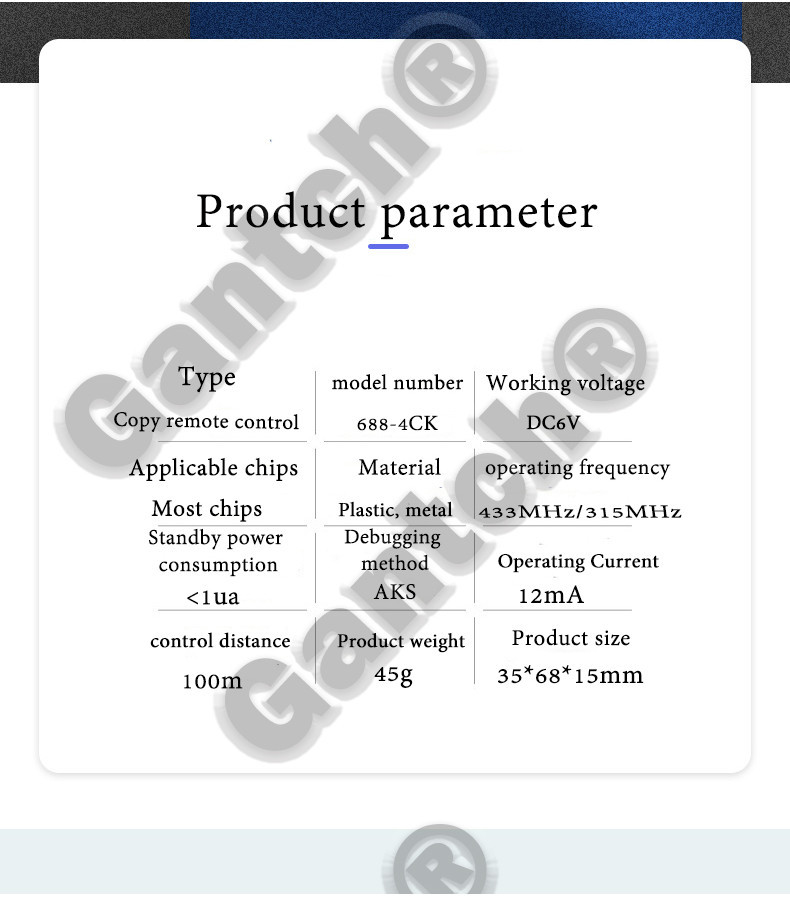 [5/10kit] Wireless 4 Keys Remote Control Copy Cloning Garage Door ...