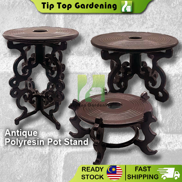 Rak Pasu Bunga Antik Lapik Tapak Pasu / Antique Polyresin Pot Stand ...