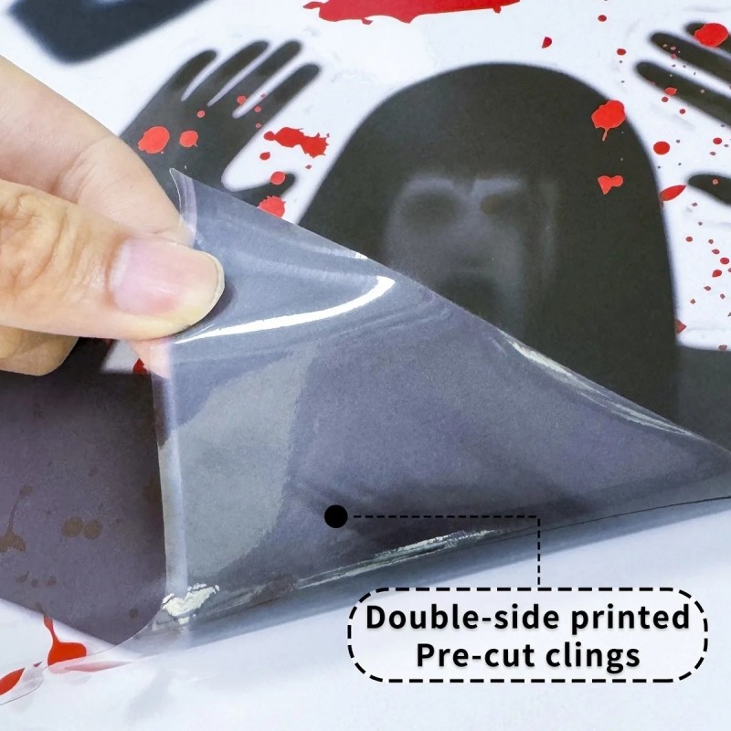 Halloween Wall Stickers Horror Blood Fingerprints Window Stickers for ...