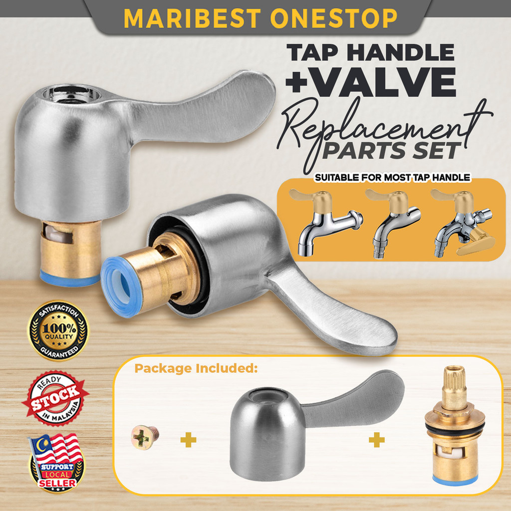 Handle with Valve Set Sink Tap Alloy Steel Handle Basin Tap Kitchen ...