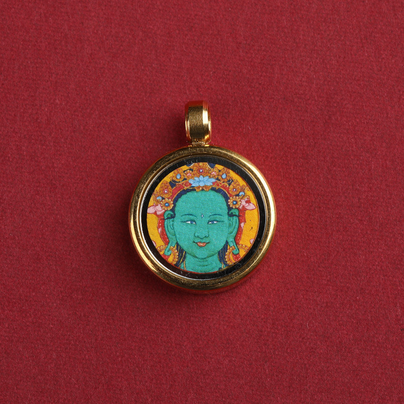 Accessories Tibetan Style Thangka Pendant White Green Tara Thangka Box ...