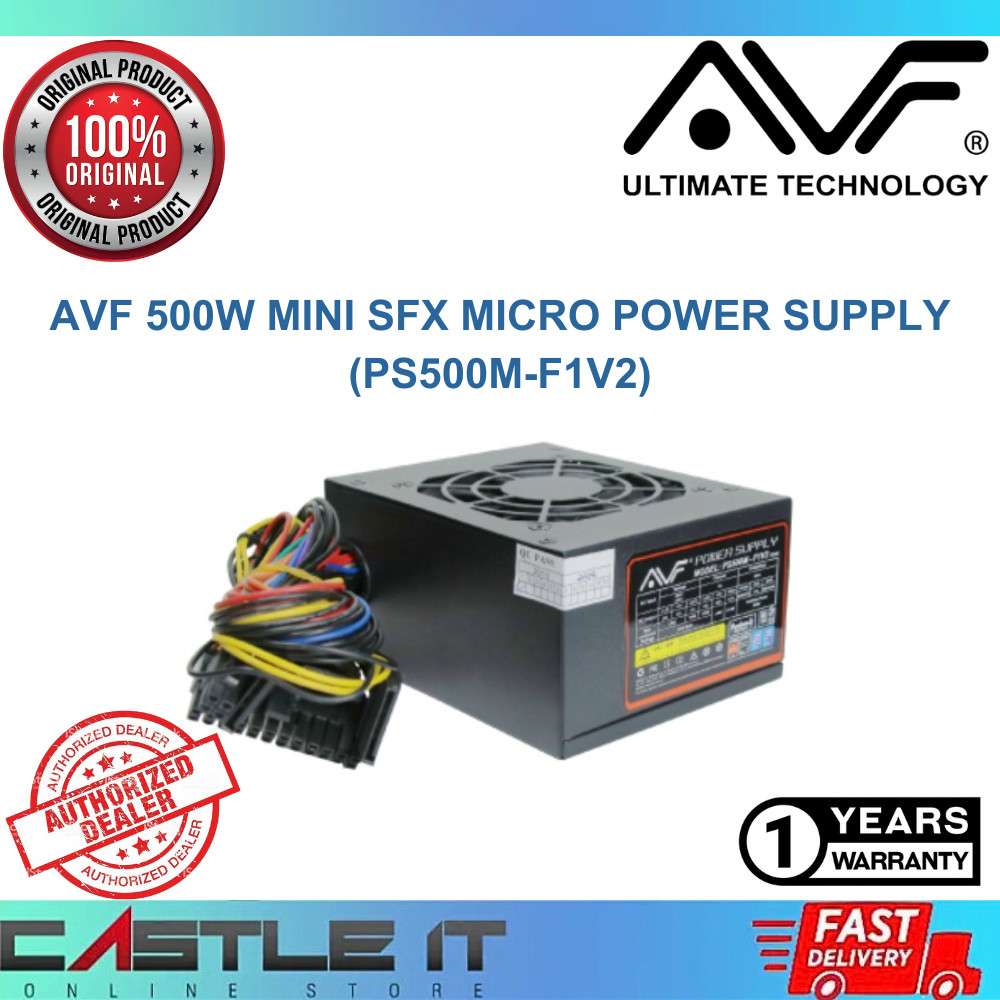 AVF 500W Mini SFX Micro Power Supply PS500M-F1V2 / X-Five 500W SFX ...