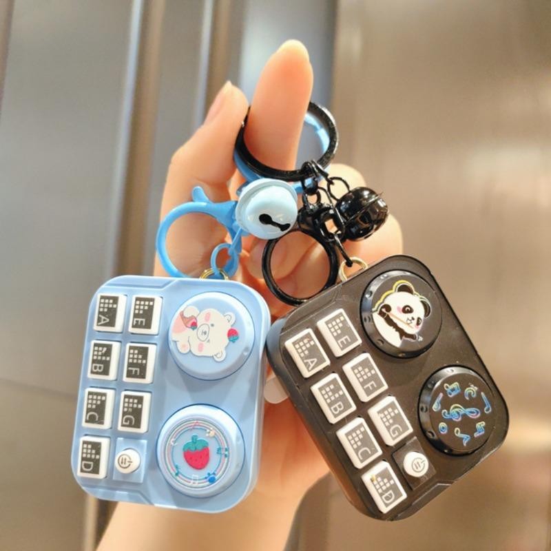 Creative DJ Machine Music Keychain Toy Funny Luminous Sound ...