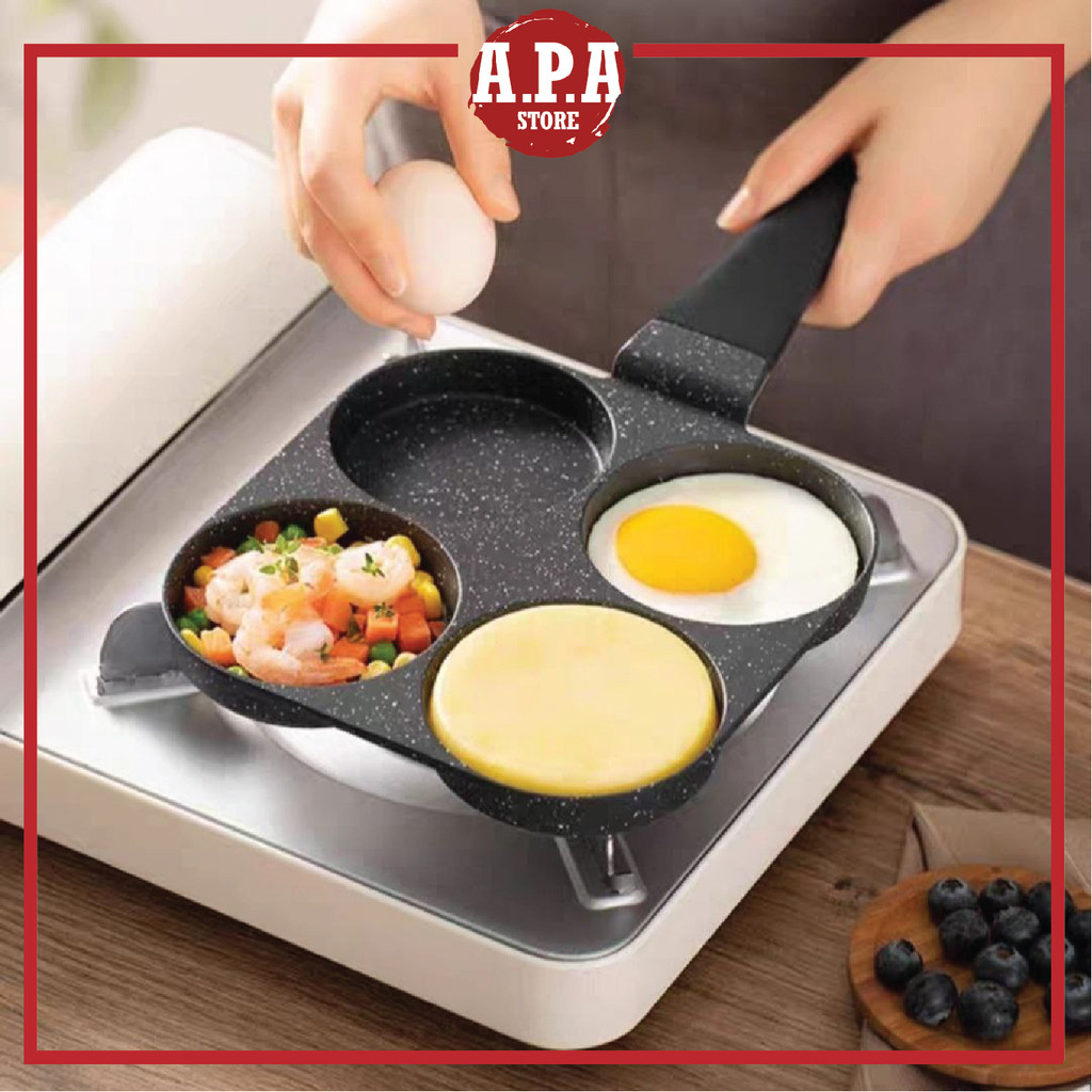 APA Square Pan 4 Grid Fried Egg Non Stick Frying Pan Pancake Maker ...