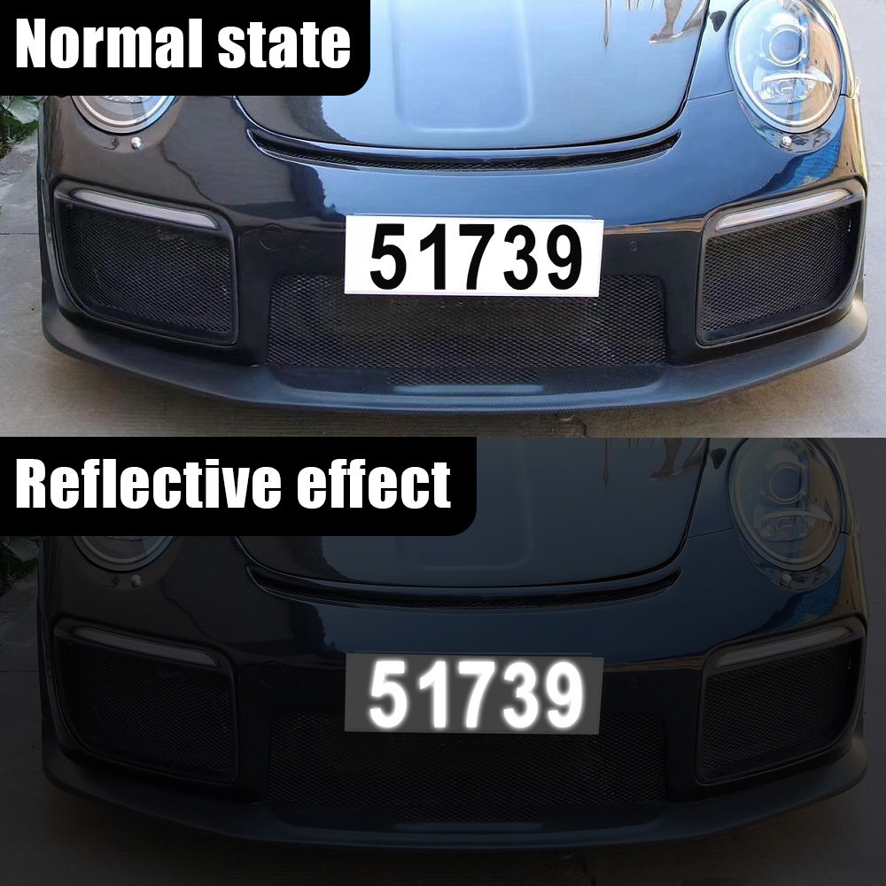 5Sheets Invisible Waterproof Reflective Car Number Stickers - DIY Self ...