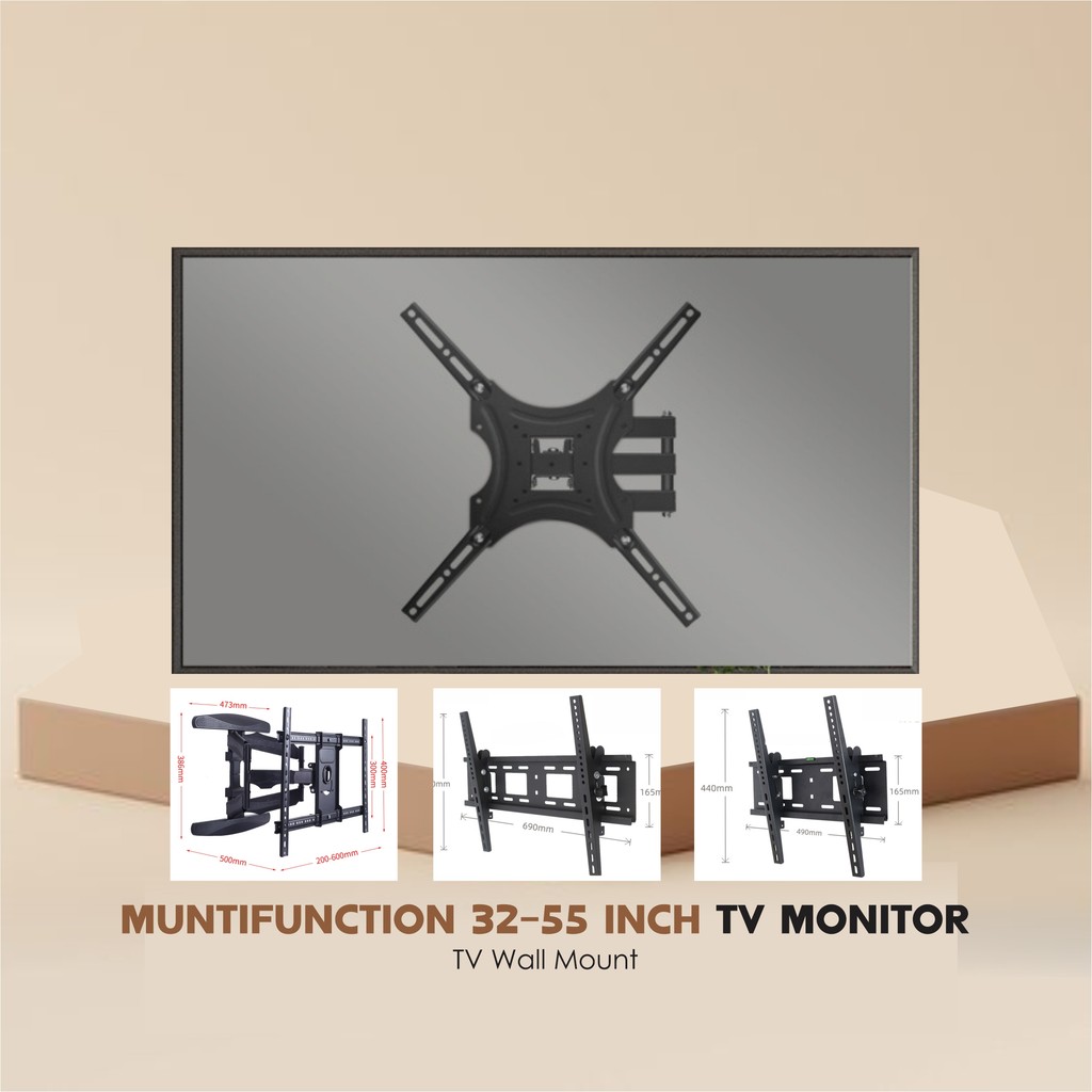BSU Universal Multi-function 32-55 Inch TV Accessories Adjustable Mount ...