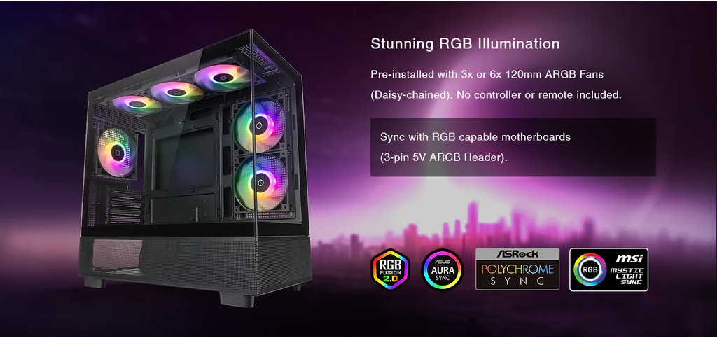 Tecware INFINITY M ARGB MATX - Micro ATX PC Casing Case Chassis Black ...