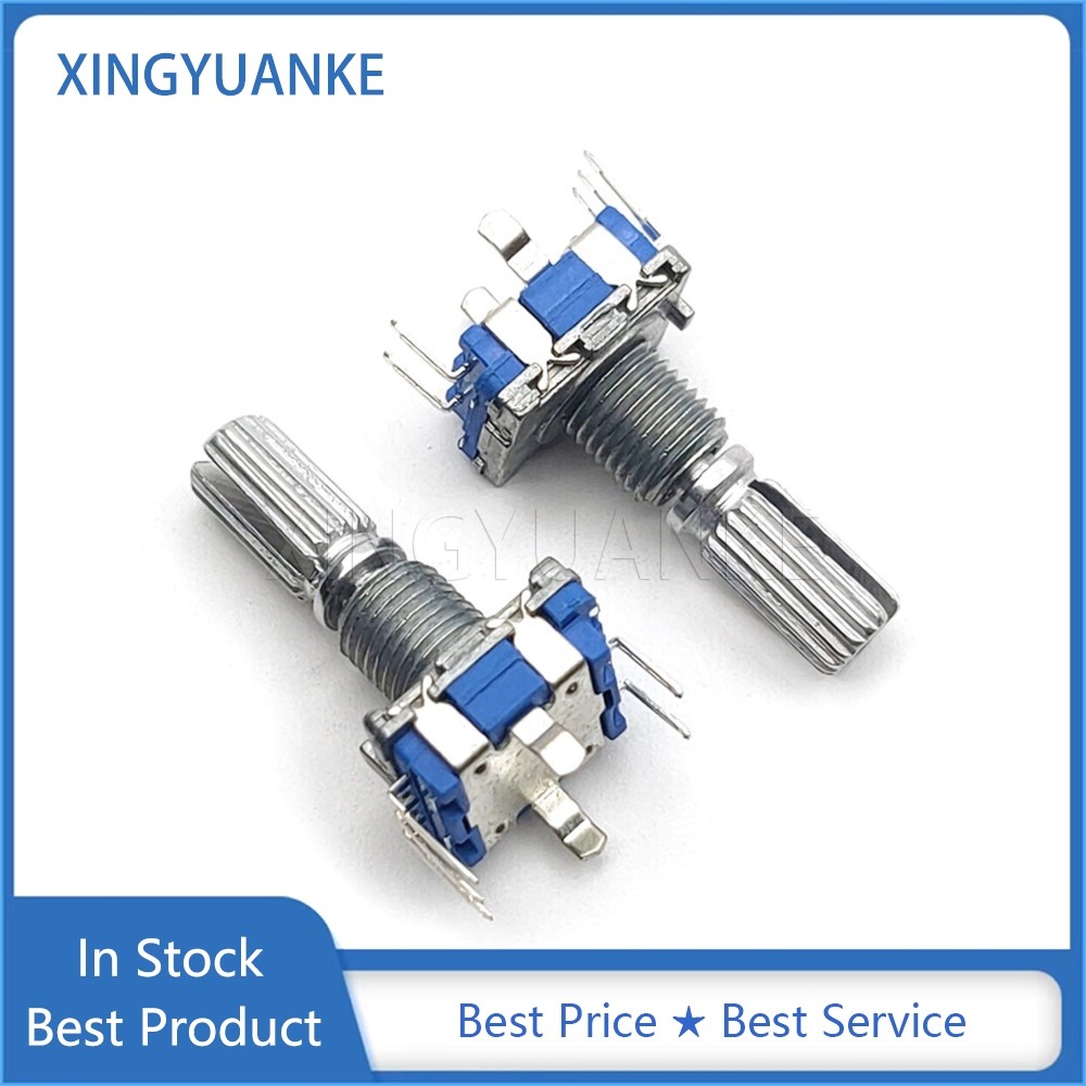 5Pcs/lot Flower Shaft 20mm Rotary Encoder Coding Switch EC11 Digital Potentiometer With Push ...