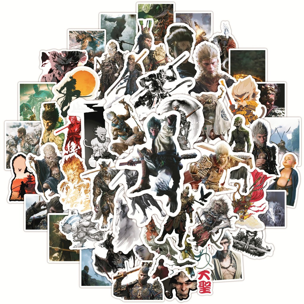 Black Myth Stickers 50pcs Wukong Game Stickers for Kindle Water Bottle ...