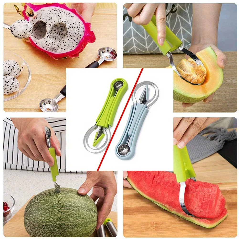 Fruit Cutter Tool 4in1 Stainless Steel Ball Digger Melon Ball Scoop ...