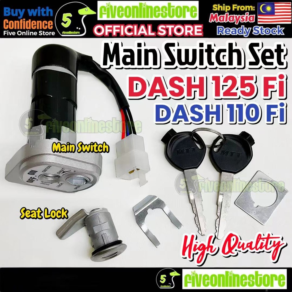DASH125 Fi DASH 110 Fi Ignition Main Switch & Seat Lock Key Set DASH ...