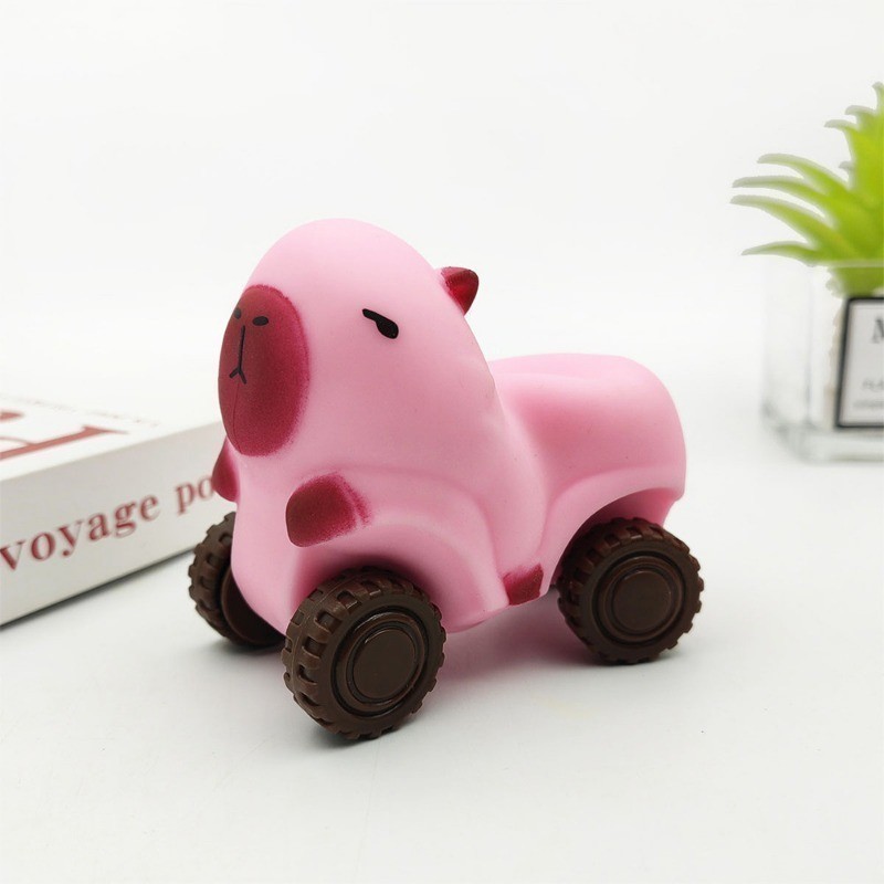 Kawaii Capybara Squeeze Toy Toy with Wheels Creative Portable Cozy ...