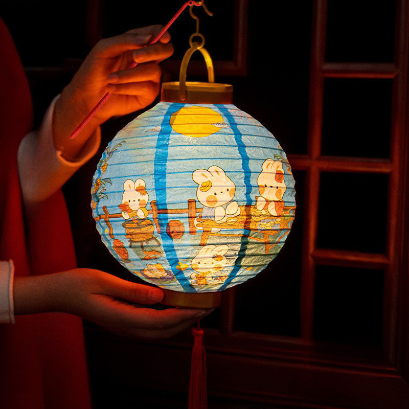 Mid-Autumn Lanterns Ancient Style Wintermelon Handheld Lantern Festival ...