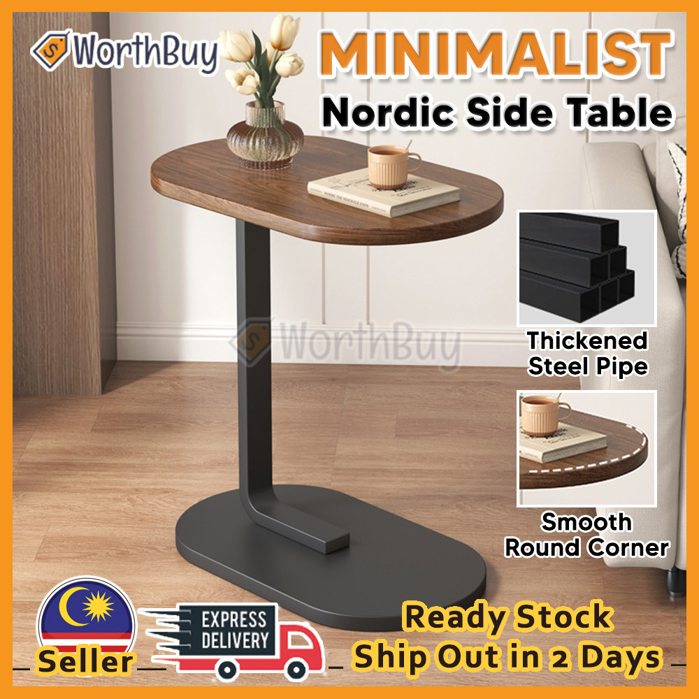 Worthbuy Wooden Side Table Meja Tepi Coffee Table Meja Kopi Bedside ...