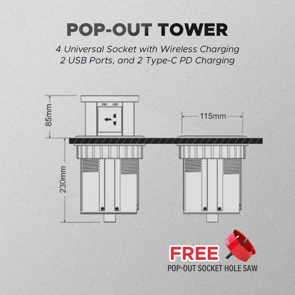 RETOUCH POWERHUB PRO PNEUMATIC MOTORIZED POP OUT TOWER 13A 3250W ...