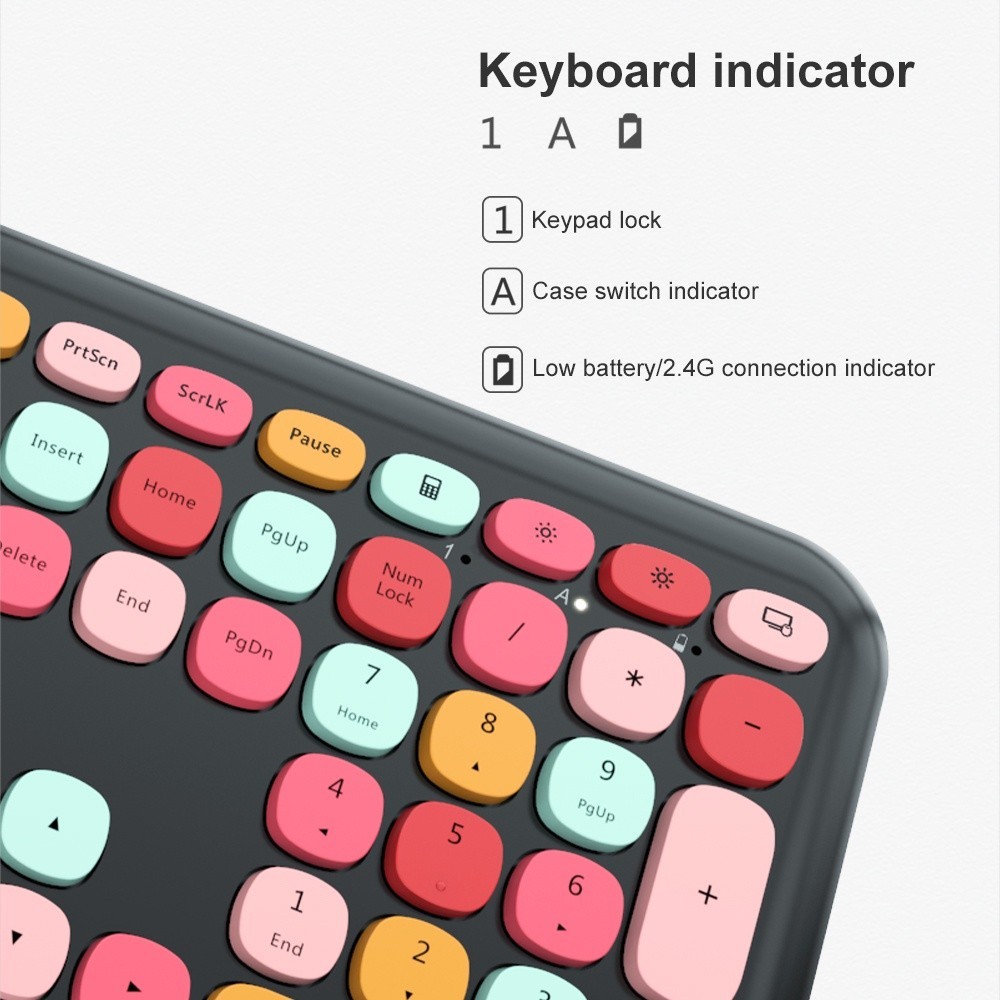 Mofii 666 2 4g Wireless Keyboard Mouse Set Combo Mixed Color Set For Pc Notebook Office Laptop