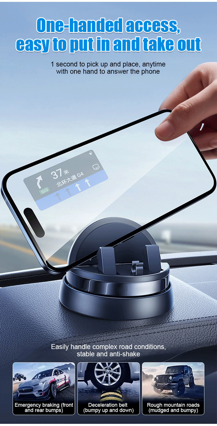 Car Dashboard Navigation Car Cell Phone Holder/360° Rotating Cell Phone ...