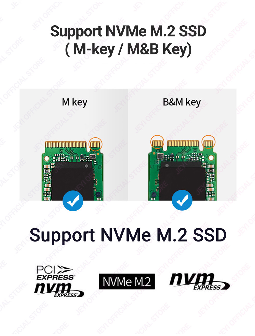 JEYI RGB PCIe 4.0 NVMe Adapter, PCIe to NVMe M.2 SSD Adapter Card with Aluminum Heatsink ...