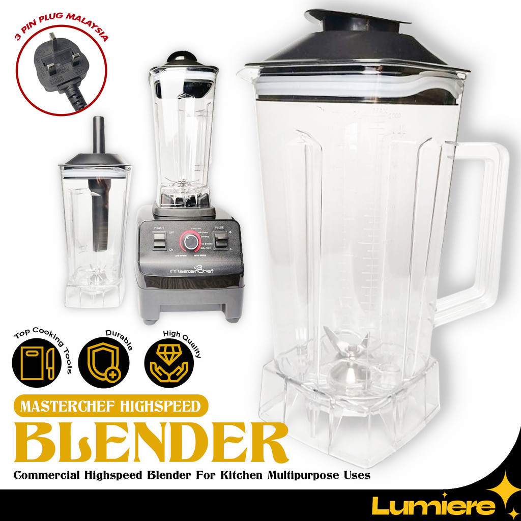 MASTERCHEF Commercial Highspeed Blender 2800W Heavy Duty Kitchen ...