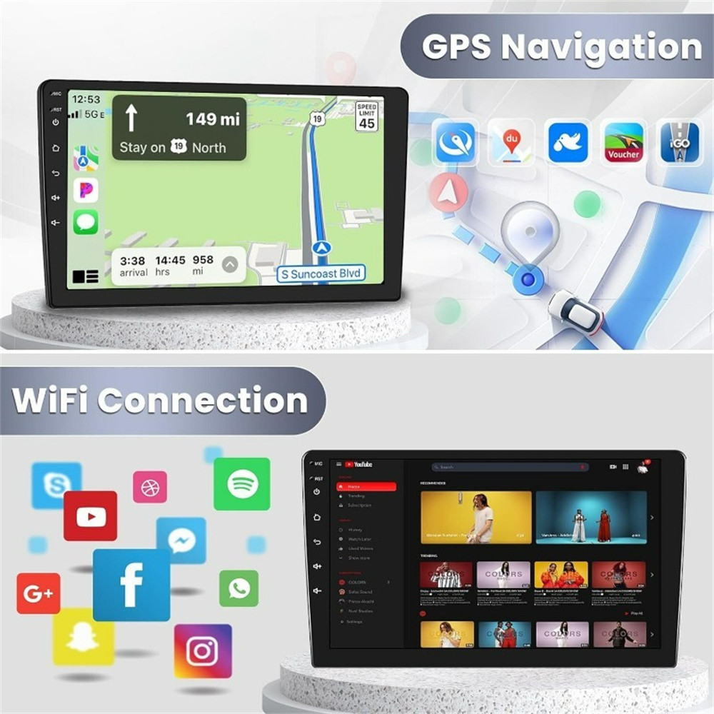 (Android 14 QLED 1280*720P) 8 Core 8G RAM+128GB Car Android Player 9/10 ...