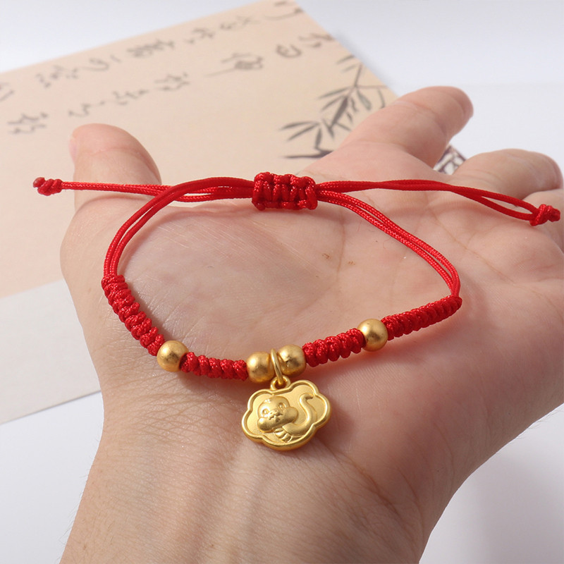 2025 Snake Year Bracelet Lucky Red Handmade Weaving Zodiac Bracelet ...
