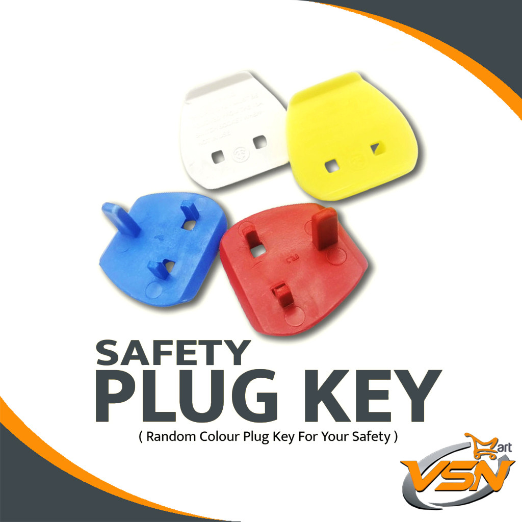 Multicolour 13A safety switch socket plug key 2 pin to 3 pin converter ...