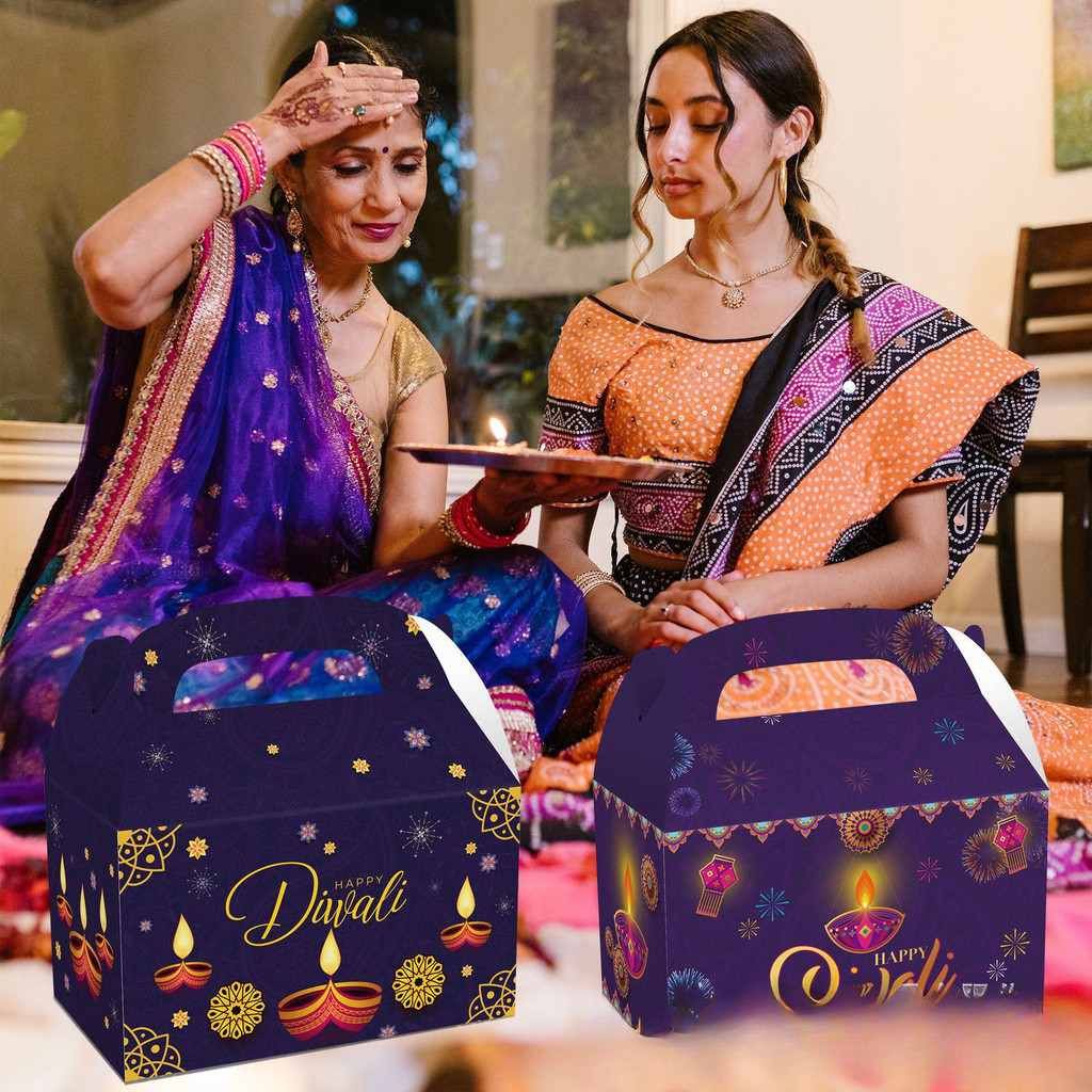 Diwali Gift Box Paper Gifts Boxes Happy Deepavali Cake Candy Packaging ...