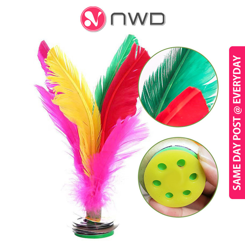 𝗘𝗔𝗦𝗬 𝗣𝗟𝗔𝗬 》 Foot Kick Shuttlecock Goose Feather China Jianzi Sports ...