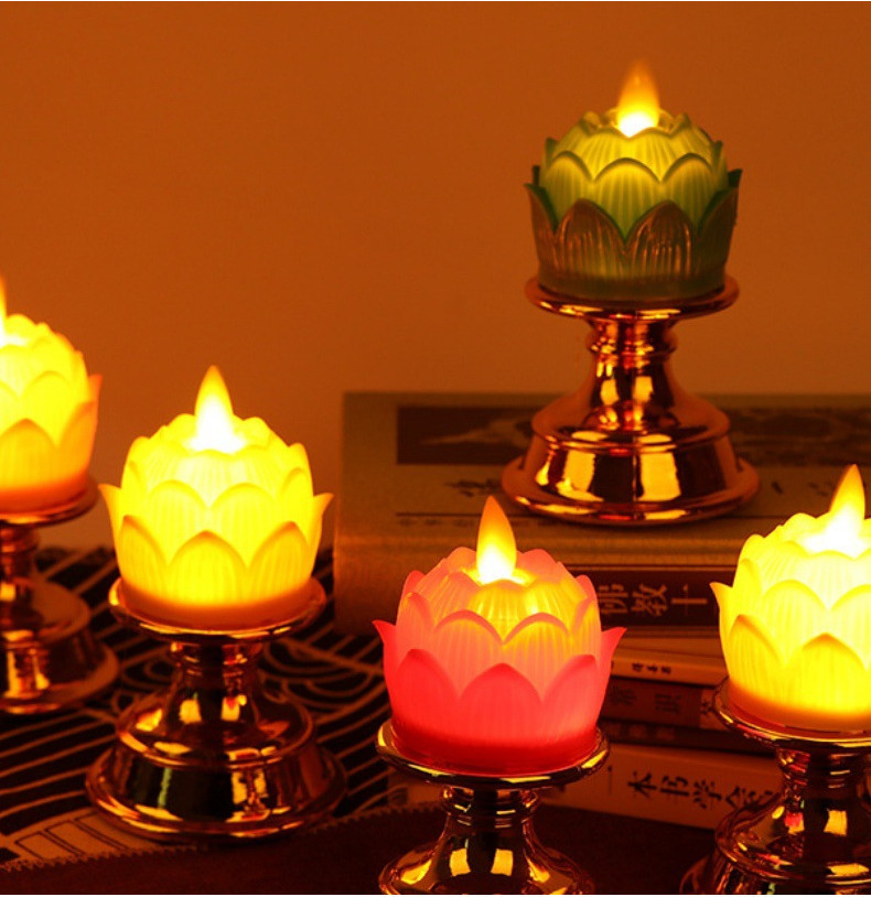 Deepavali LED Lotus Light Swinging Diwali Electronic Candles Long ...