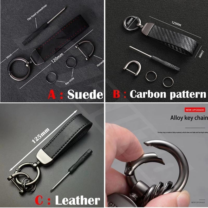 Honda Mugen Power Car Suede Leather Keychain Pendant Key Chain Holder ...