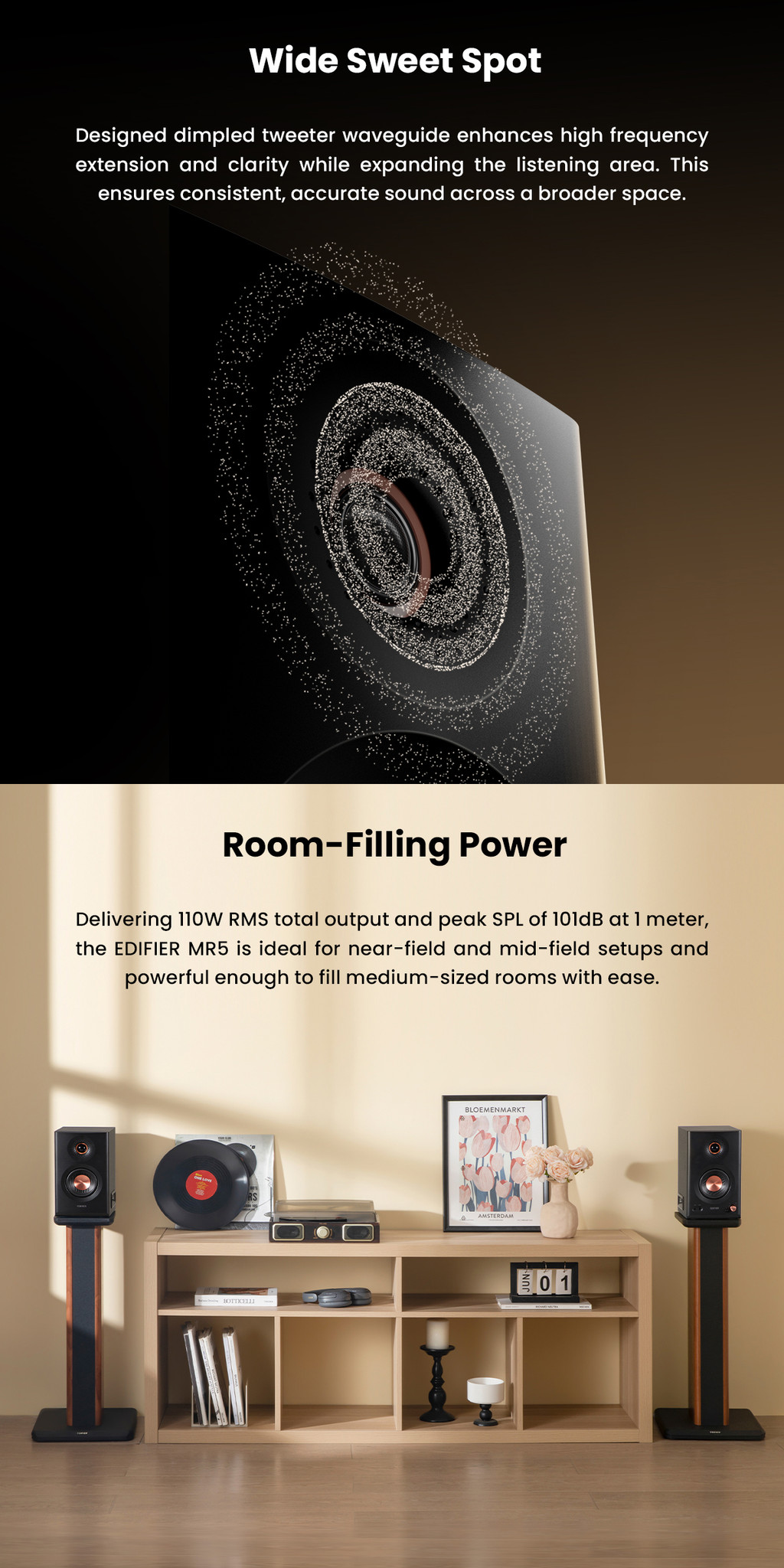 Edifier MR5 Tri-amped Powered Studio Monitor - Bluetooth V6.0 | Hi-Res Audio | 110W RMS | 5 ...