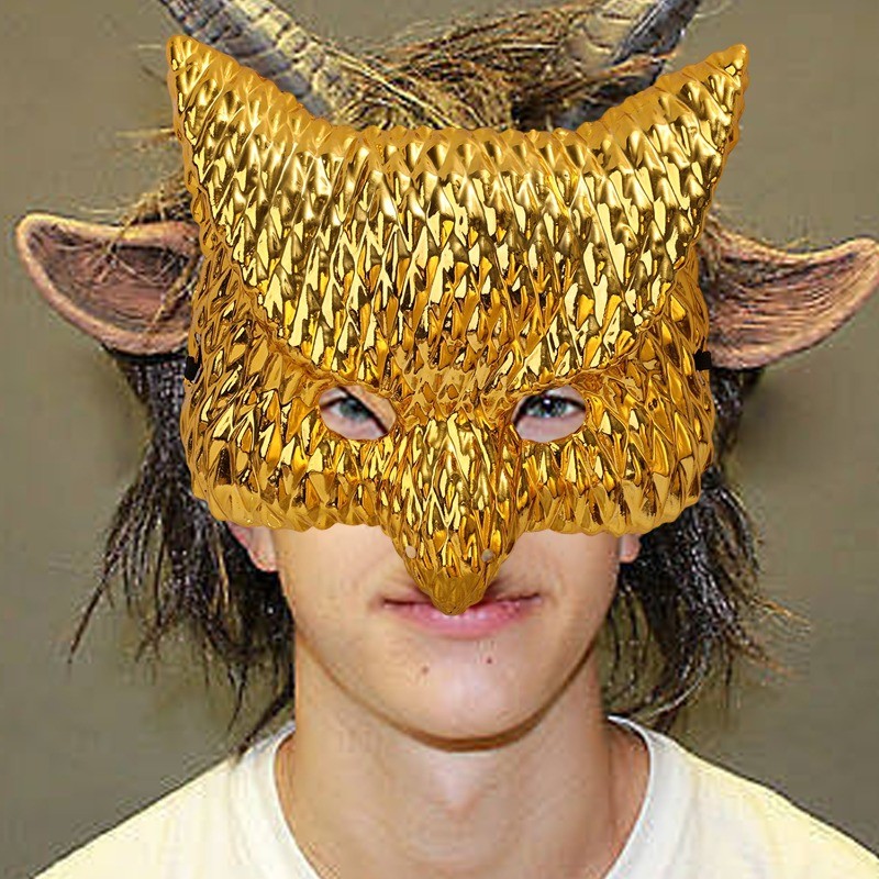 Leopard Lion Animal Masks Stage Performance Golden Half-face Mask ...