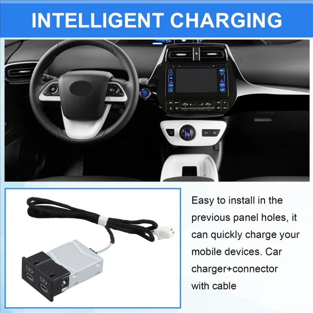 36W Type-C Quick Charger for Lexus Toyota Prodo Sienna Camry Highlander ...