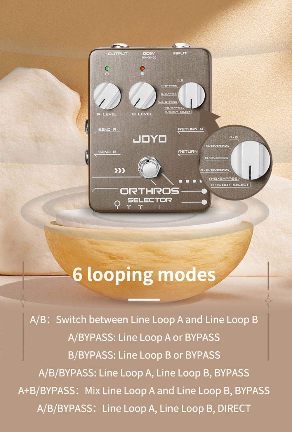 JOYO JF-24 Orthros Selector Guitar Effect Pedal 6 Looping Modes ...