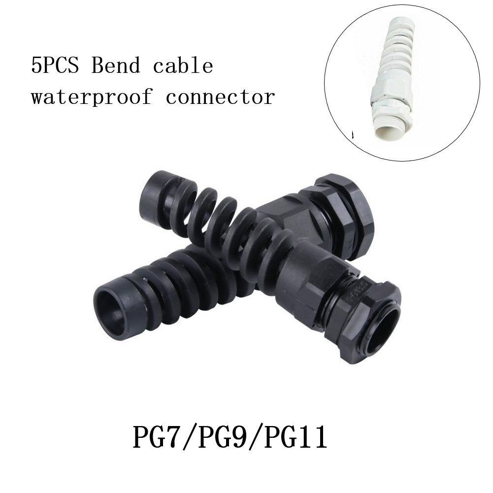 [HME] 5pc Waterproof M12 Cable Gland Connector Flexible Spiral Strain ...