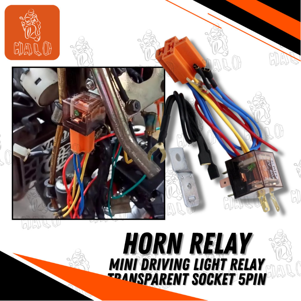 [HALO MOTORS] 5 PIN HORN RELAY SOCKET SET UNIVERSAL FOR MOTORCYCLE ...