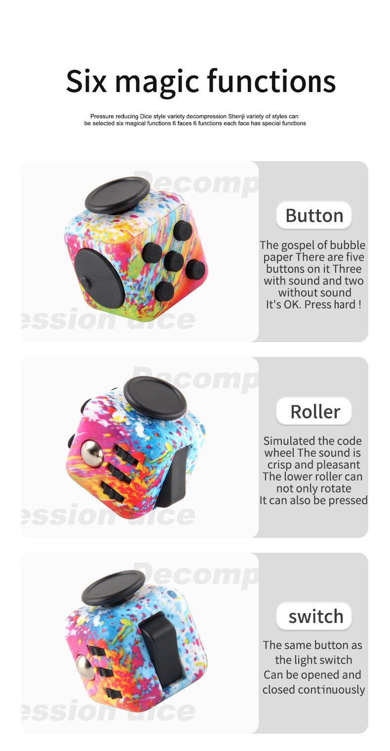 Fidget Anti Stress Relief Toys Decompression Dice Game for Adult ...