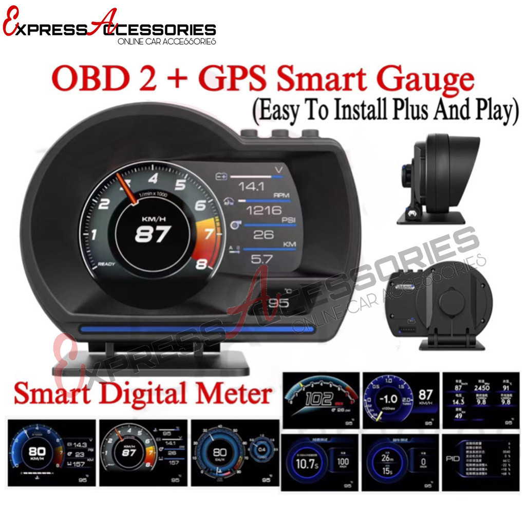 🔥Latest Version🔥 P6 GPS Car OBD OBD2 Meter Digital Scanner Alarm Speed ...