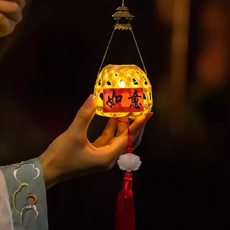 Traditional Chinese Hand Bamboo Woven Lantern Mid-Autumn Festival Diy ...
