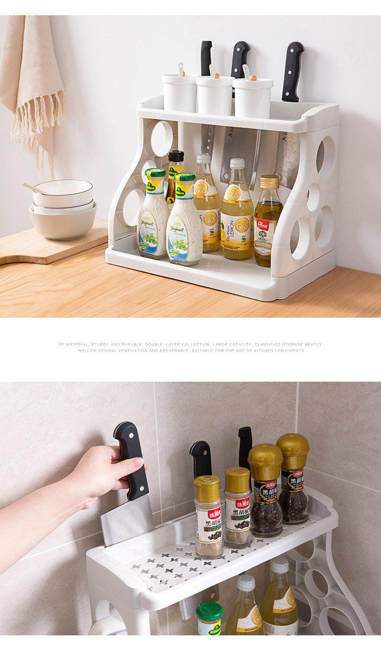 Rak Dapur Rak Botol Perasa Double Layer Kitchen Rack Organizer Shelf ...