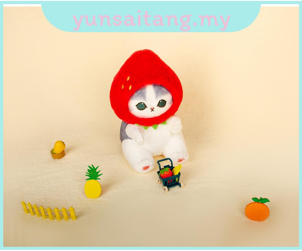 Authentic Cat Mofusand Shark Orange Strawberry Pineapple Doll 20cm ...