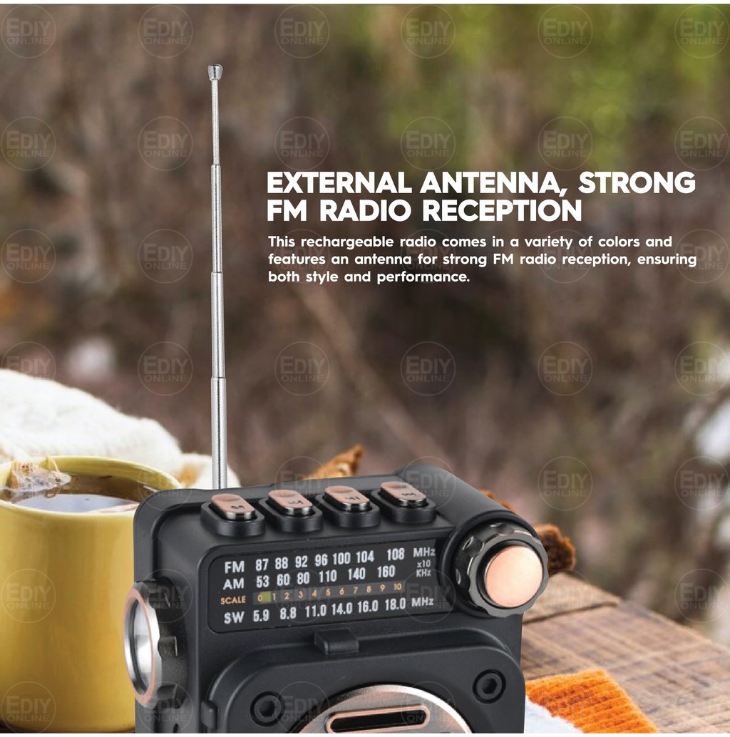 Mini Radio With Antenna 】 Rechargeable Retro Bluetooth Speaker FM USB ...