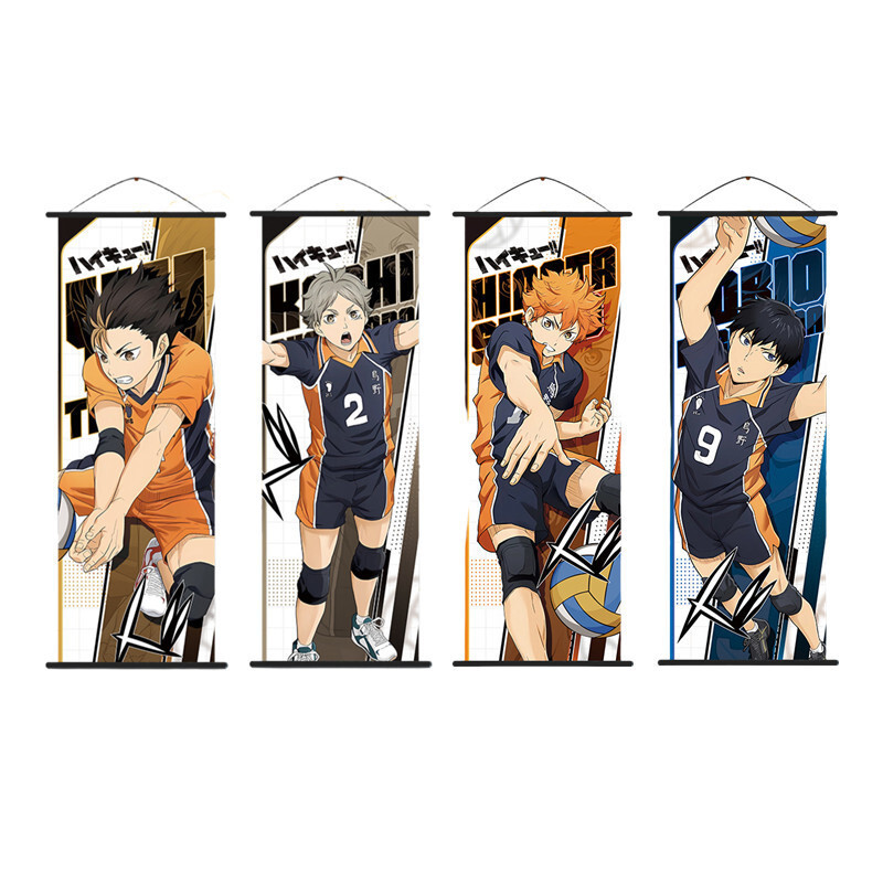 Manga Haikyuu!! Scroll Canvas Painting Hinata Shoyo Tobio Kageyama ...