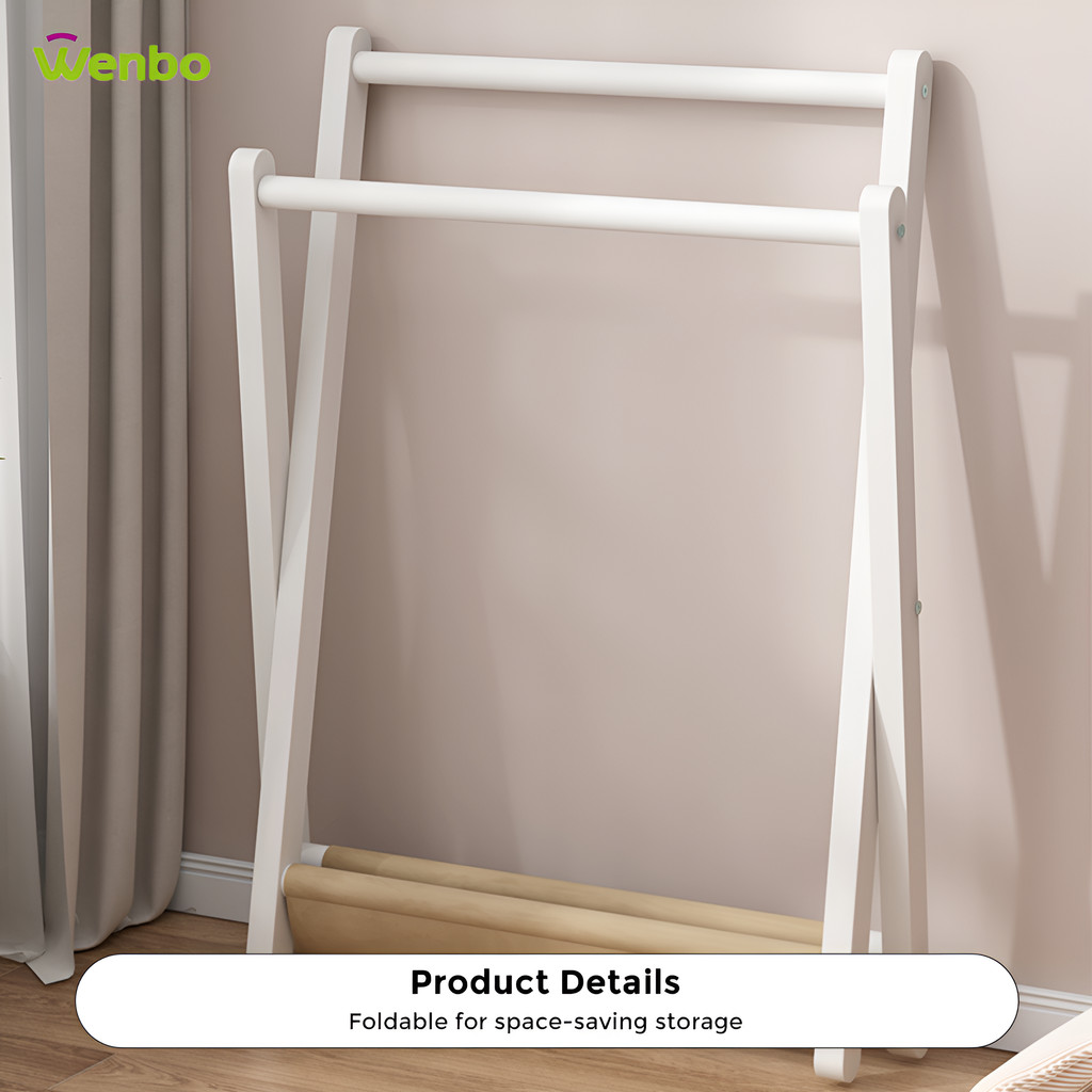 Wenbo Bedroom Furniture Double Layer Bedside Clothes Rack Floor ...