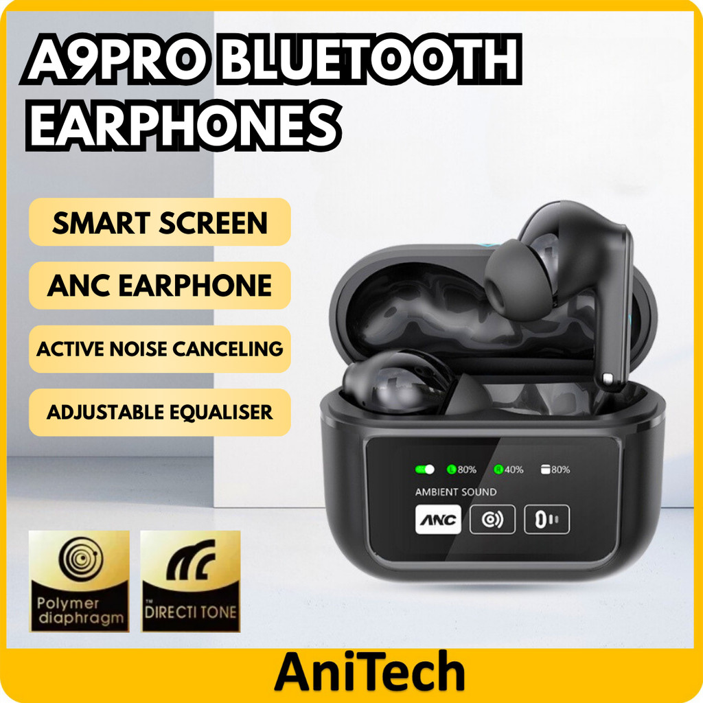 A9 Pro TWS Screen V8 pro Wireless Bluetooth Earphones Supper Bass Smart ...