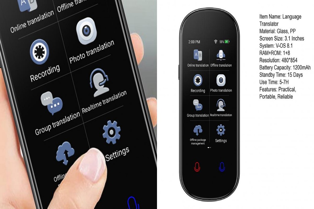 SUN_ Intelligent Recording Translator Language Translator Device ...