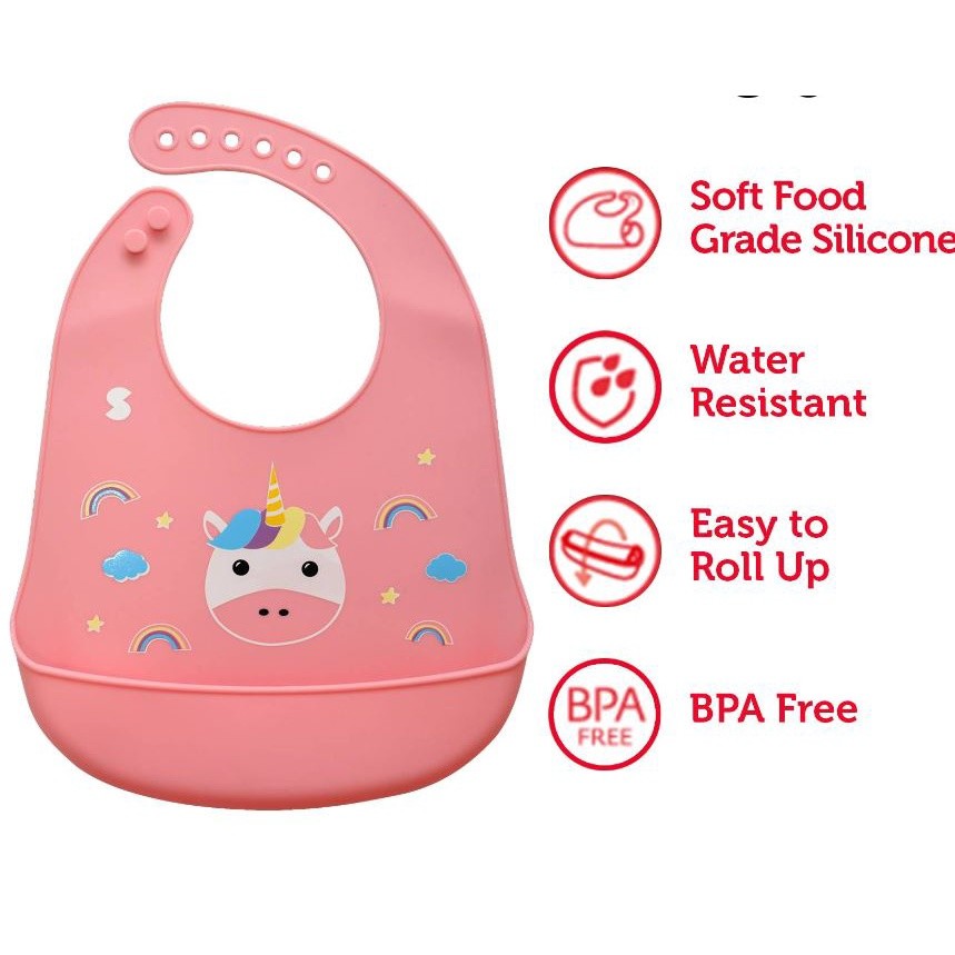 Snapkis Oh-So-Soft Silicone Bib Premium Soft Bib Roll Up Bib | Shopee ...